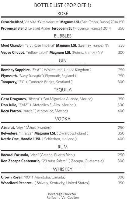 Menu at Butter restaurant, West New York, 70 W 45th St