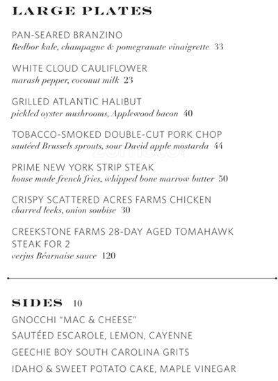 Menu at Butter restaurant, West New York, 70 W 45th St