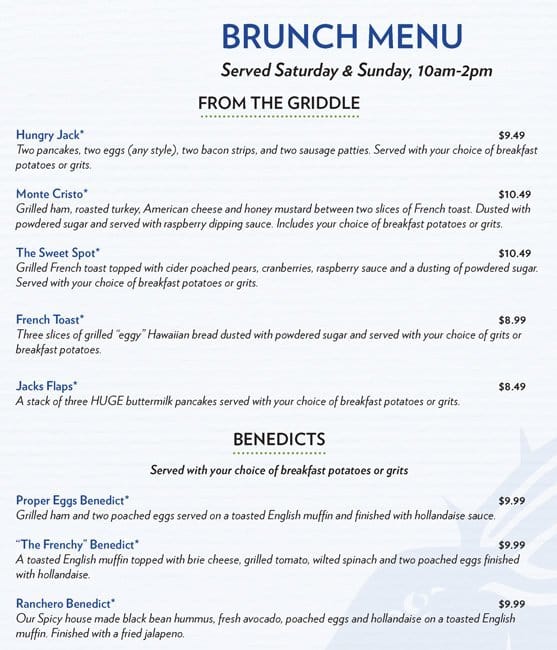 Menu at Jackalope Jacks pub & bar, Charlotte, Commonwealth Ave