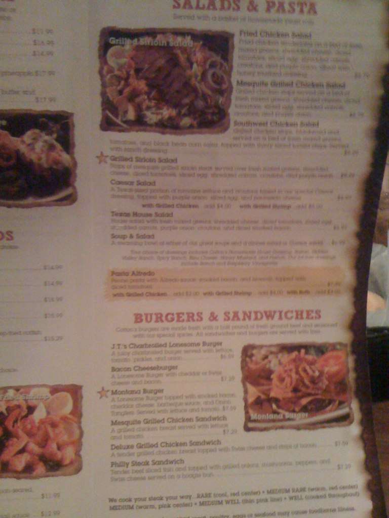 Menu at Colton's Steak House & Grill steakhouse, Conway