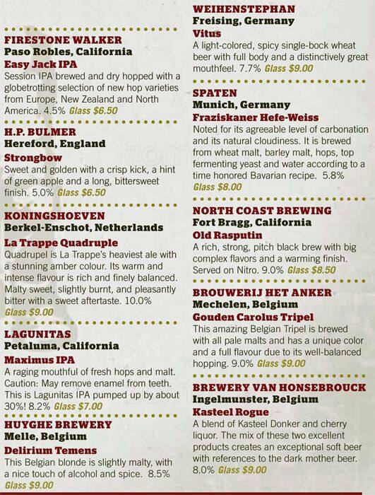 Menu at Prospector's Pizzeria & Alehouse, McKinley Park