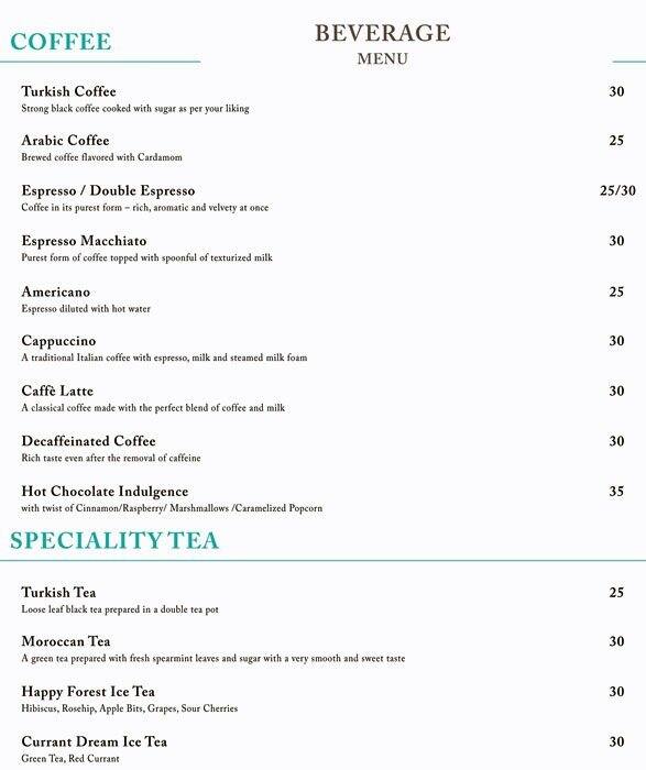 Menu of Turquoise Restaurant - Rixos Premium Dubai, Jumeirah Beach ...