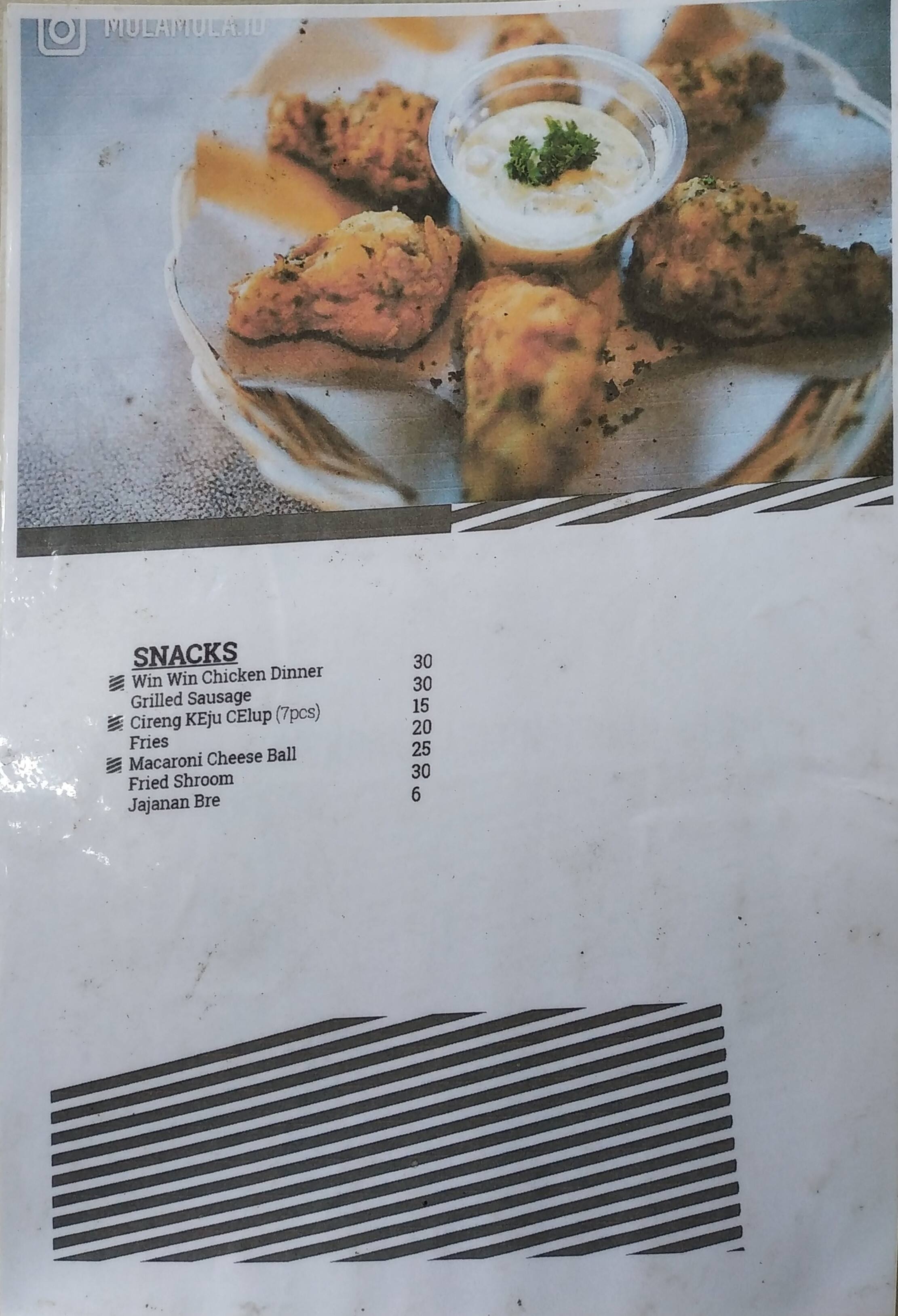 Menu at Mula-Mula Working Cafe, South Jakarta