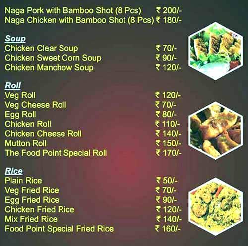 Menu at The food point, Guwahati, 2nd Floor