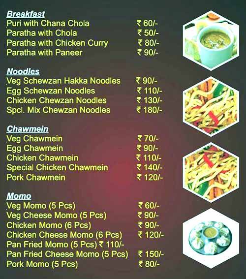 Menu at The food point, Guwahati, 2nd Floor