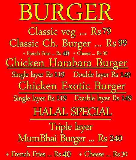 Menu of Halal Kitchen, Mahim, Mumbai