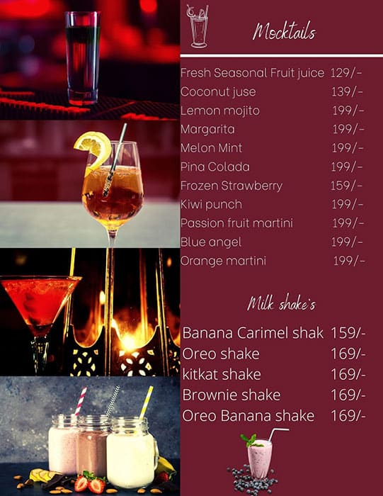 Menu at THE N CAFE, Hyderabad