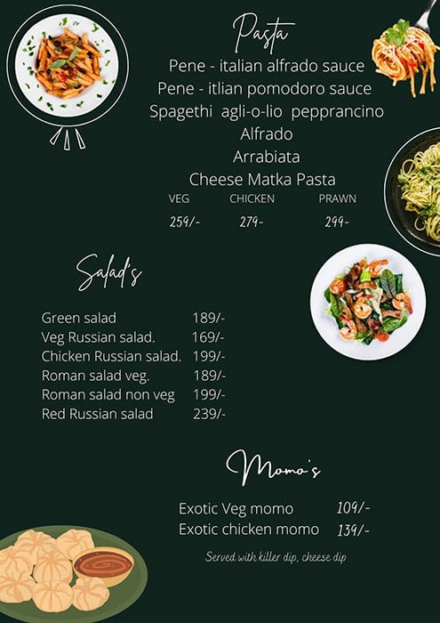 Menu at THE N CAFE, Hyderabad