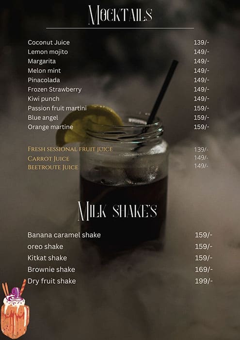 Menu at THE N CAFE, Hyderabad