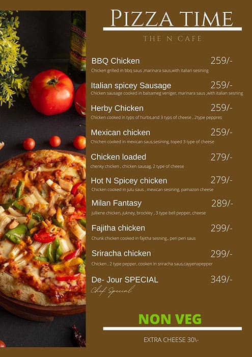 Menu at THE N CAFE, Hyderabad