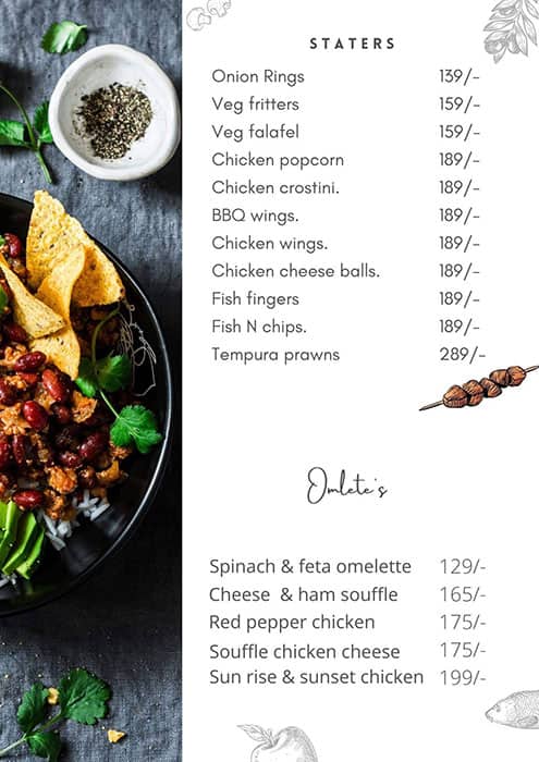 Menu at THE N CAFE, Hyderabad