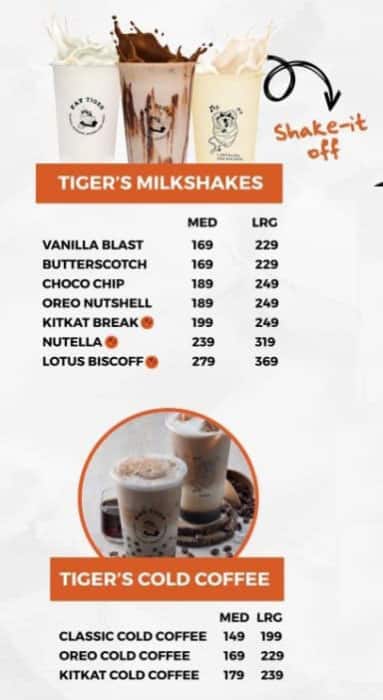 Menu of Fat Tiger, HSR, Bangalore