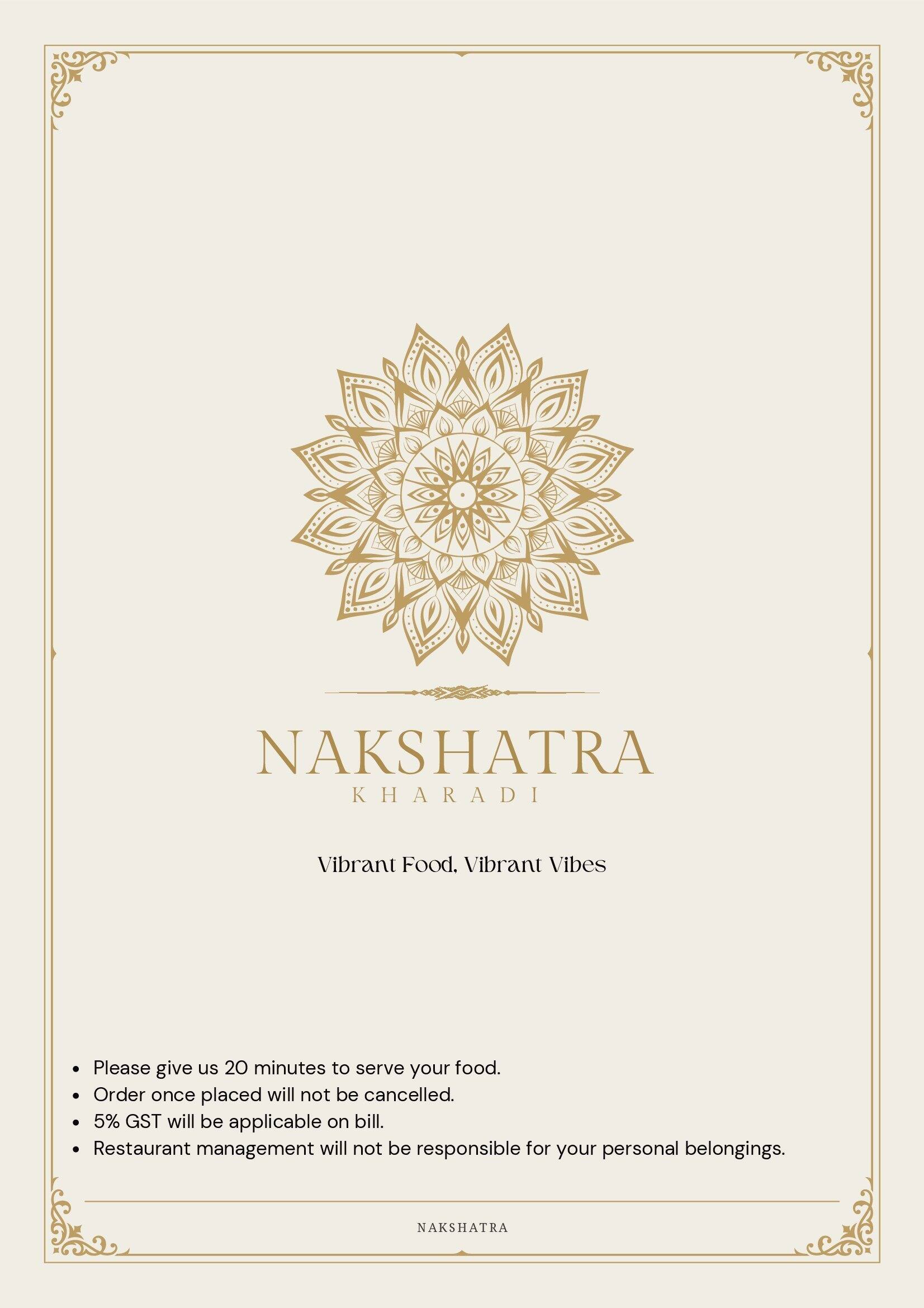 Menu of Nakshatra Family Restaurant, Kharadi, Pune