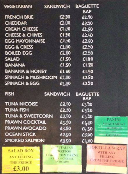 Menu at Tower Vaults Cafés Shops cafe, London, 1 Tower Hl Ter