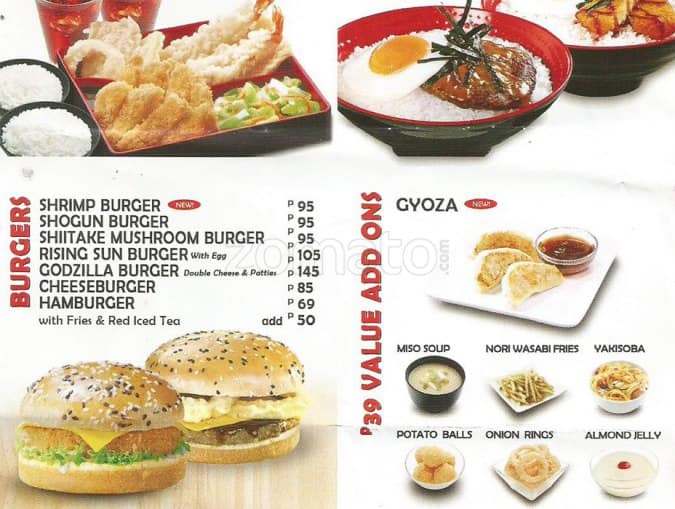 Menu at Tokyo Tokyo fast food, Manila, B1 Food Court