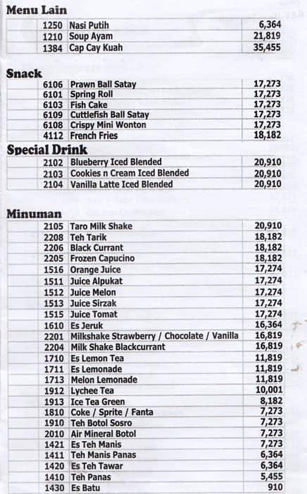 Menu at SOLARIA Resto & Lounge restaurant, Bekasi Regency, Mega Bekasi ...