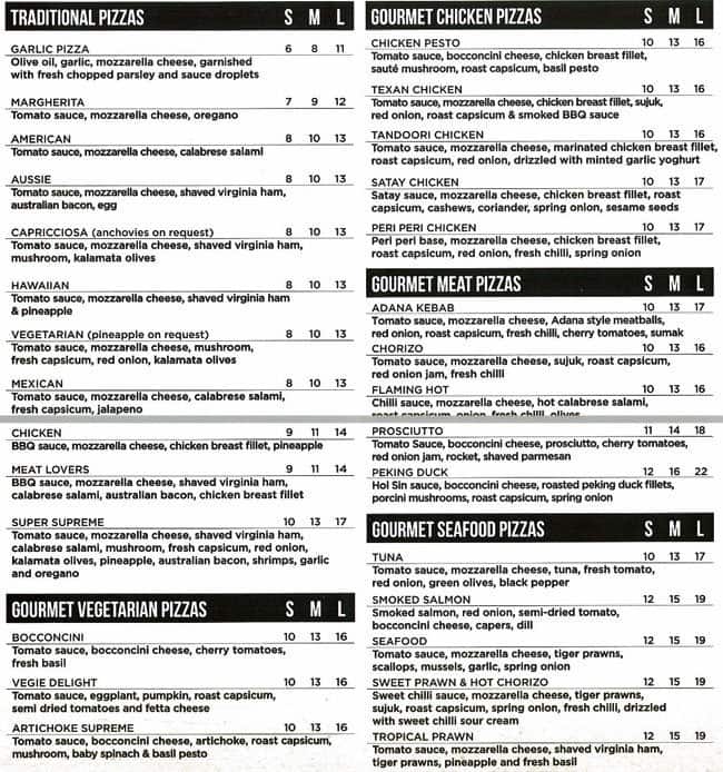 Eat Pizza Menu, Menu for Eat Pizza, North Melbourne, Melbourne ...