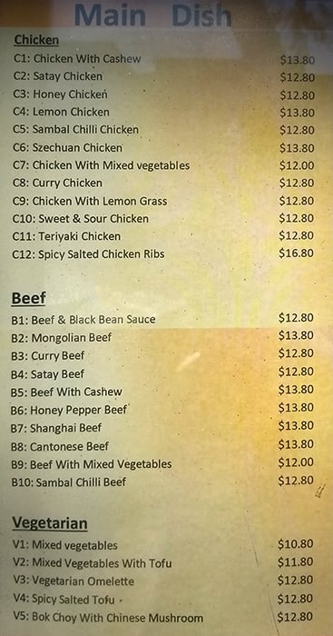 Menu at Cafe 56, Oakleigh