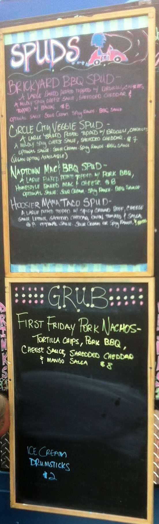 Menu at Circle City Spuds & Grub, Indianapolis