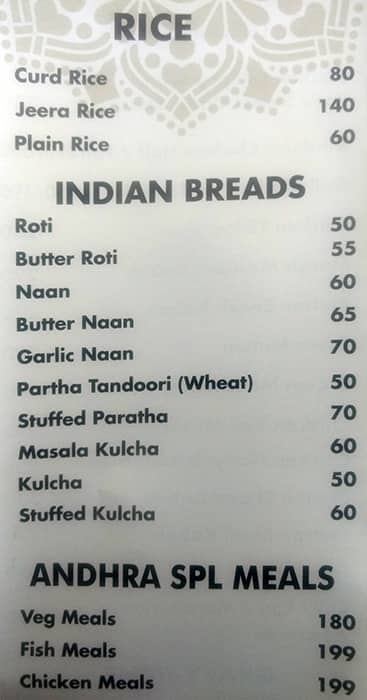 Menu at Elite Restaurant, Chennai, State Highway 50