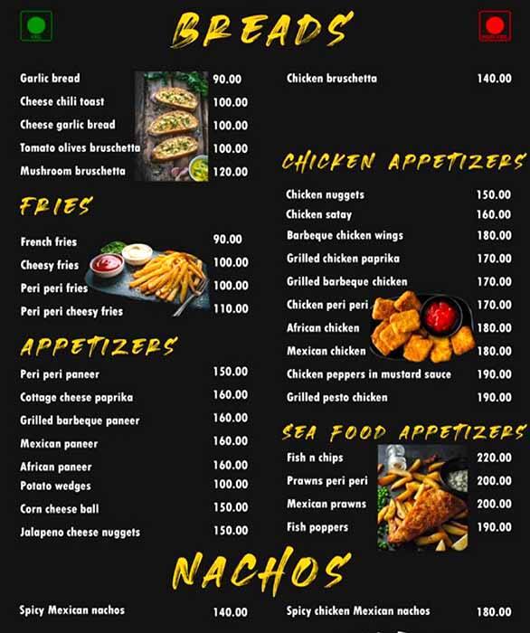 Menu at The Sizzling House, Mumbai