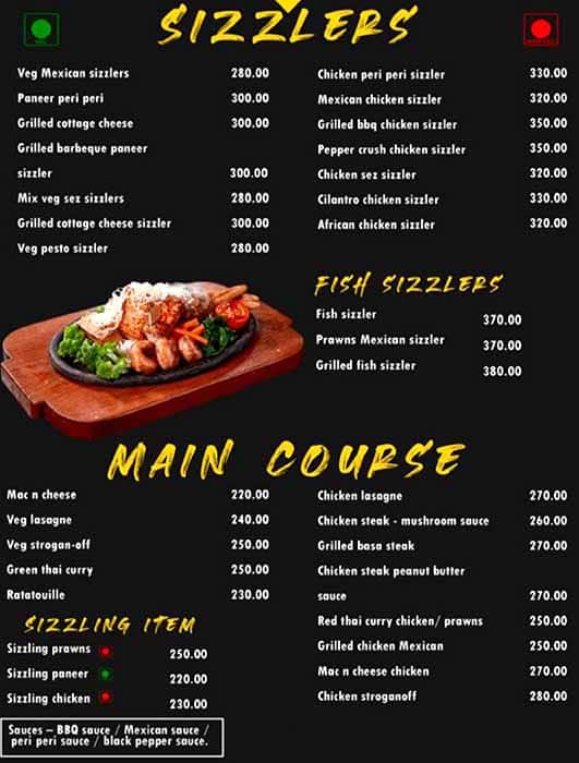 Menu at The Sizzling House, Mumbai