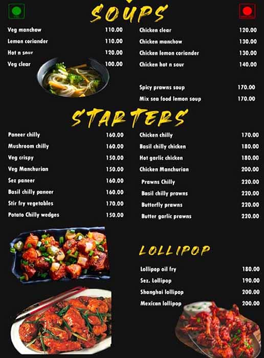 Menu at The Sizzling House, Mumbai