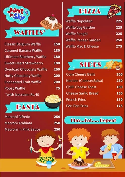 Menu of Jump in Sky - Waffle Café, Mulund West, Mumbai