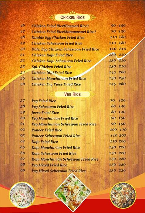 Menu of Golden Spoon Restaurant, Vanasthalipuram, Hyderabad