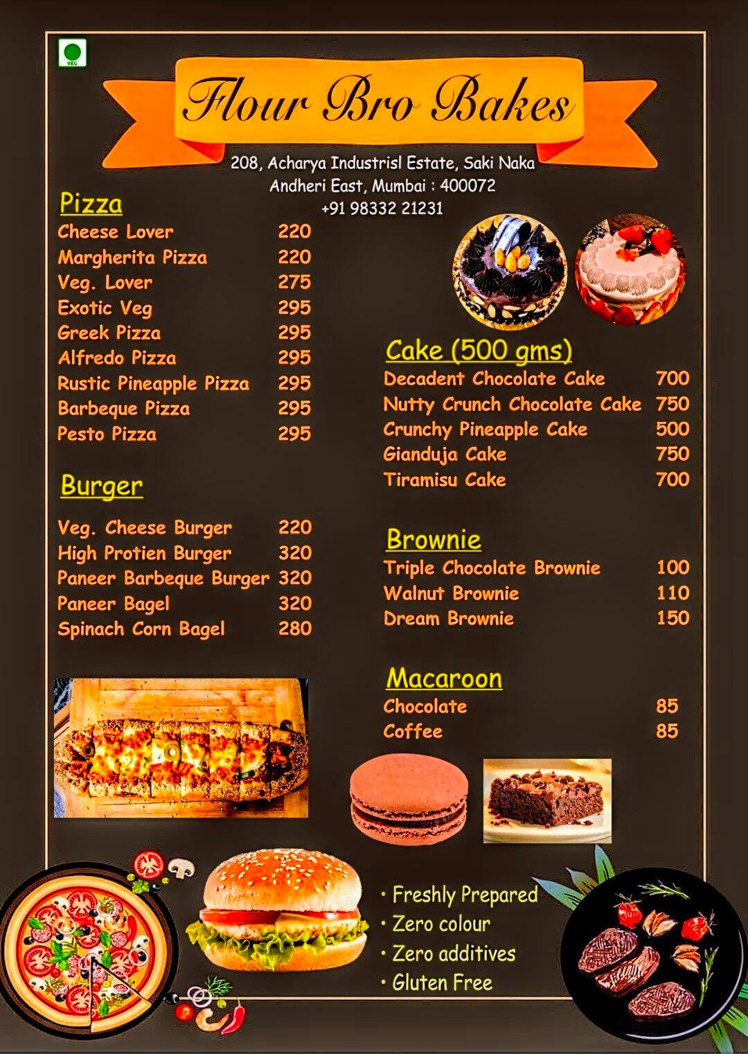 Menu of Flour Bro Bakes, Marol, Mumbai