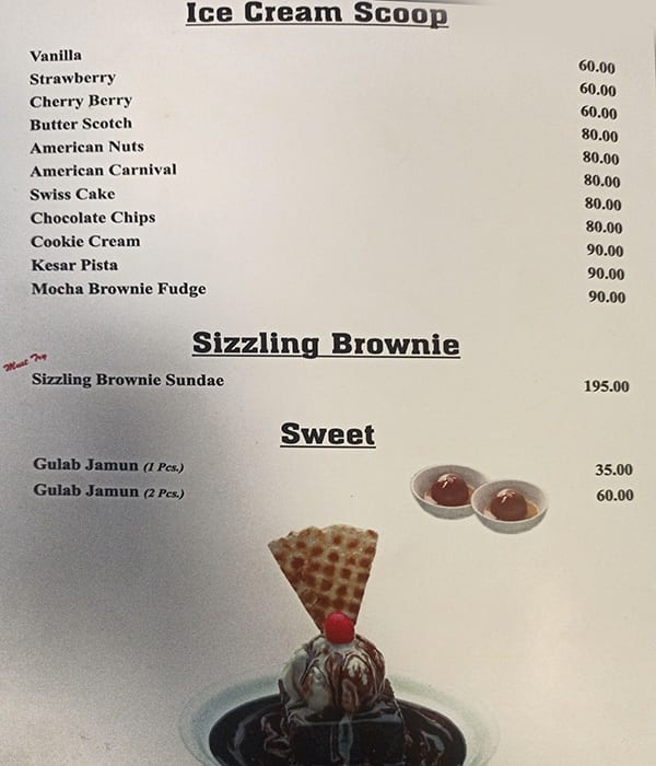 Menu at Sugar N Spice, Surat, Dawer Chambers