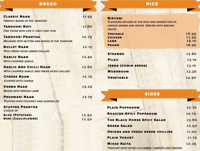 Menu at The Black Horse Inn, Hurdcott pub & bar, Salisbury, Black Horse Ln