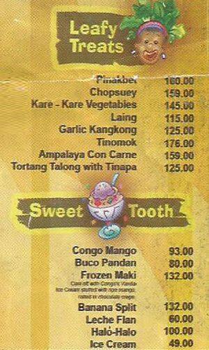 Carta del restaurante Congo Grille, Makati, Jupiter Street