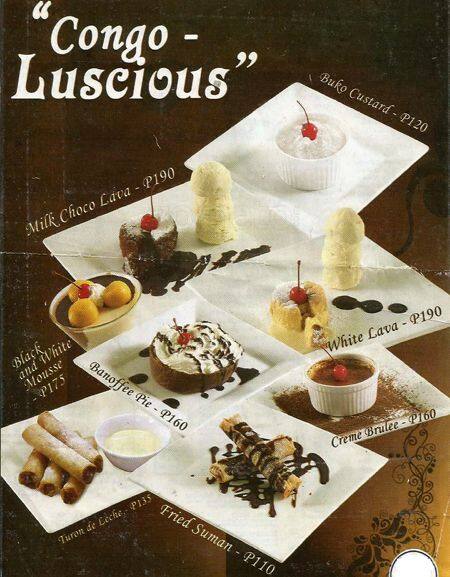 Carta del restaurante Congo Grille, Makati, Jupiter Street