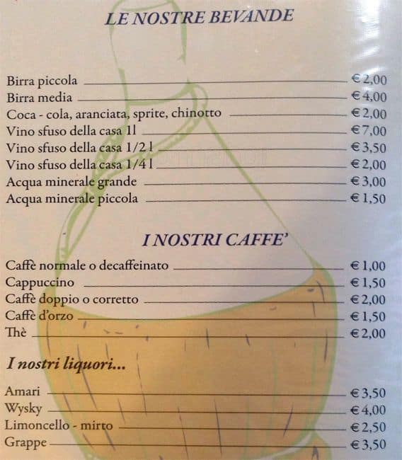 Menu da L'aragosta innamorata ristorante, Milano