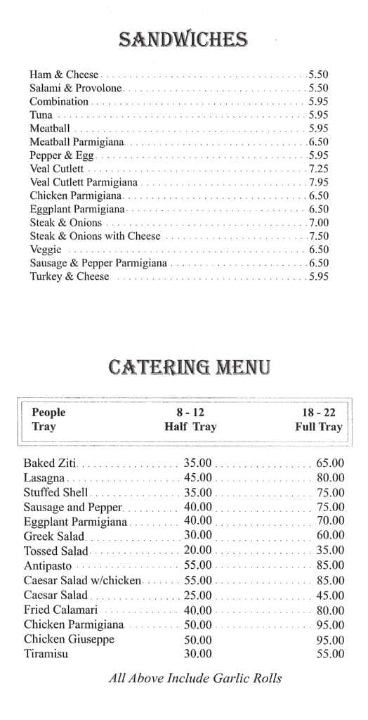 Menu at Jacaranda | Italian Restaurant, Plantation