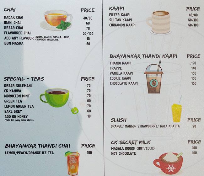 Menu at Kay Kay's Fresh Juice And Snacks, Chennai