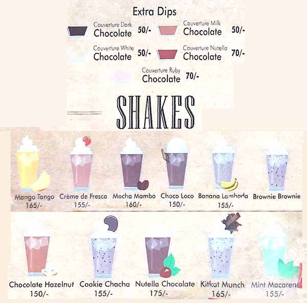 Menu at The Churro Co, Mumbai, Shop 71/703