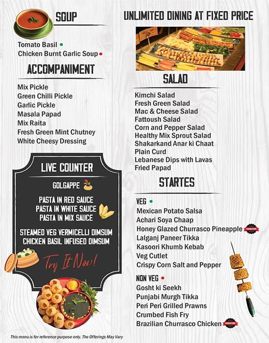 Menu of Pirates Of Grill, TDI City, Mohali