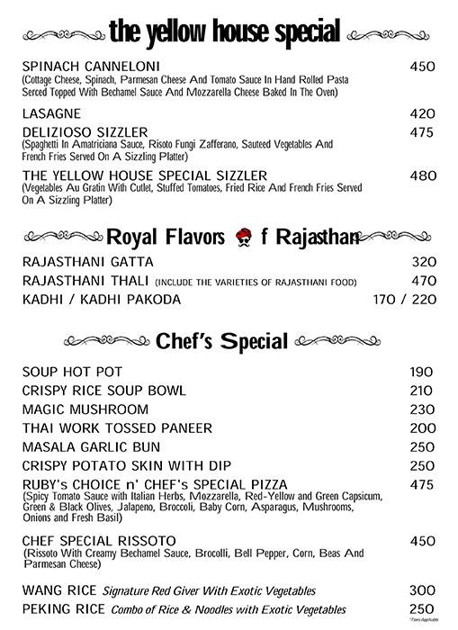Menu at THE ROBOT RESTAURANT - YELLOW HOUSE (ShyamNagar), Jaipur