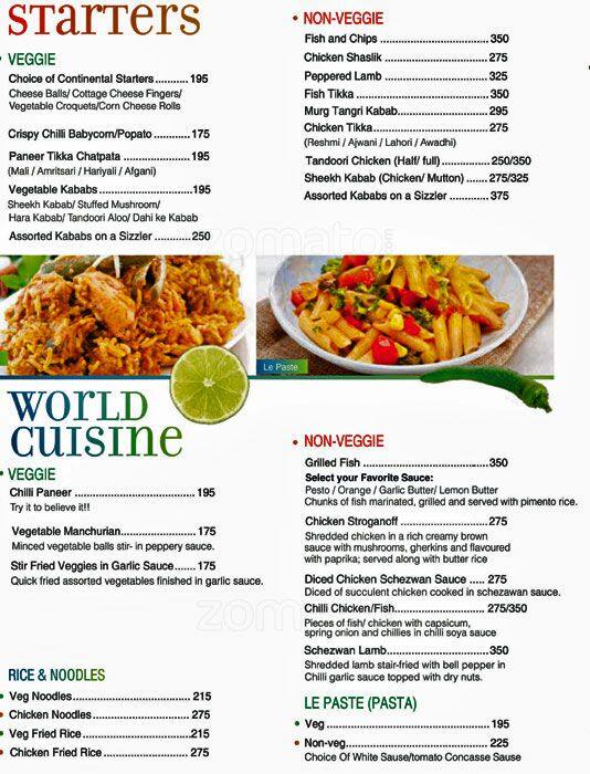 Menu at The Treat-In, Vadodara