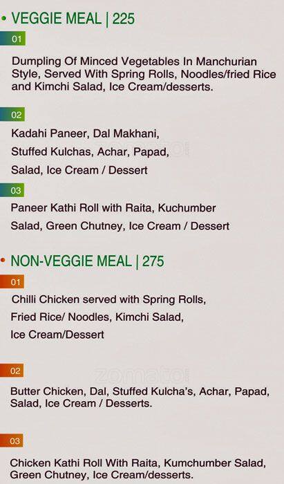 Menu at The Treat-In, Vadodara
