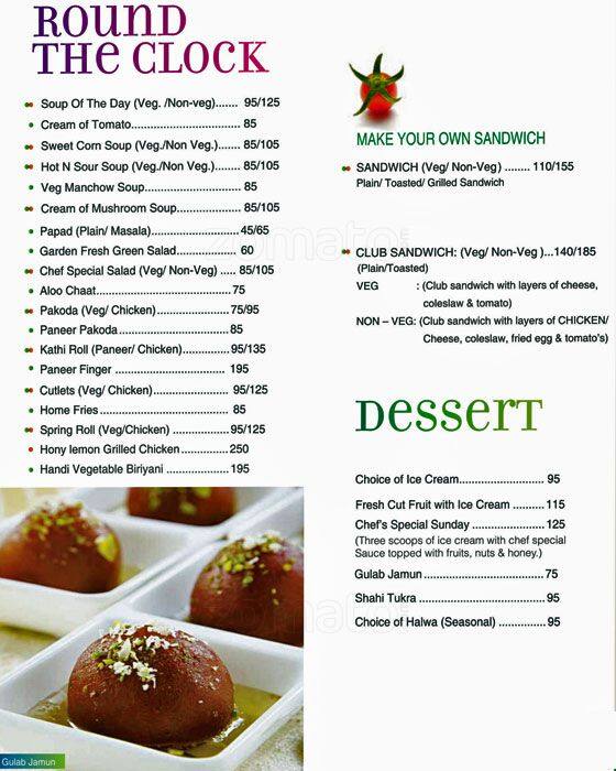 Menu at The Treat-In, Vadodara