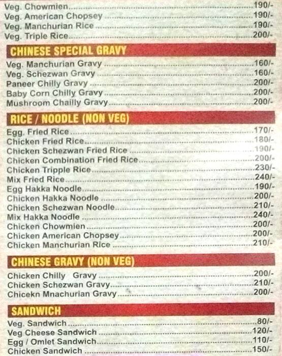 Menu at Sagar Restaurant And Bar, Mumbai, ADS Marg