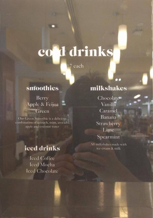 Menu at Bite Cafe, Auckland