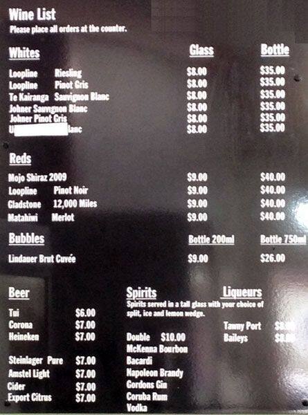 Menu at Dish Cafe, Masterton