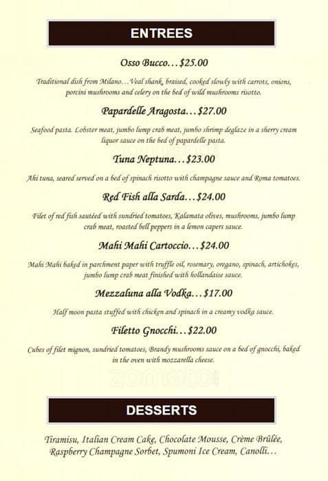 Menu at Da Vinci Ristorante Italiano pub & bar, Katy