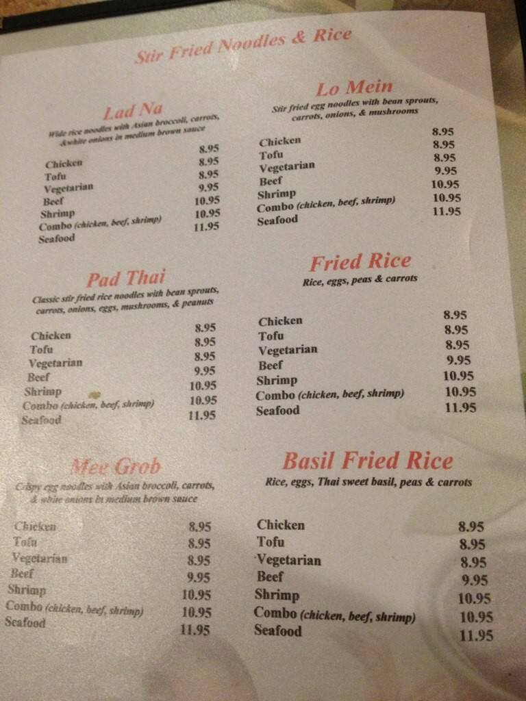 Menu at Fawn's Asian Cuisine restaurant, Des Moines