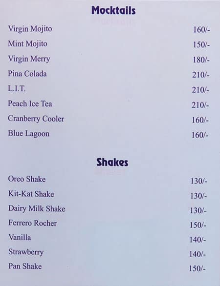 Menu at Restaurant Aroma- Pure Veg Restaurant in Udaipur, Rajasthani Food, Udaipur