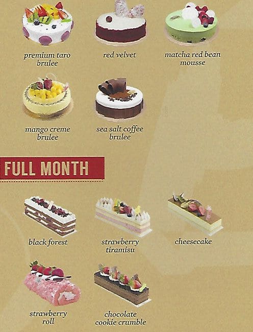 Menu at 85 Degrees Celsius cafe, Cupertino